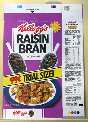 Kellogg's Raisin Bran Box - 99 cents TRIAL SIZE BOX | eBay