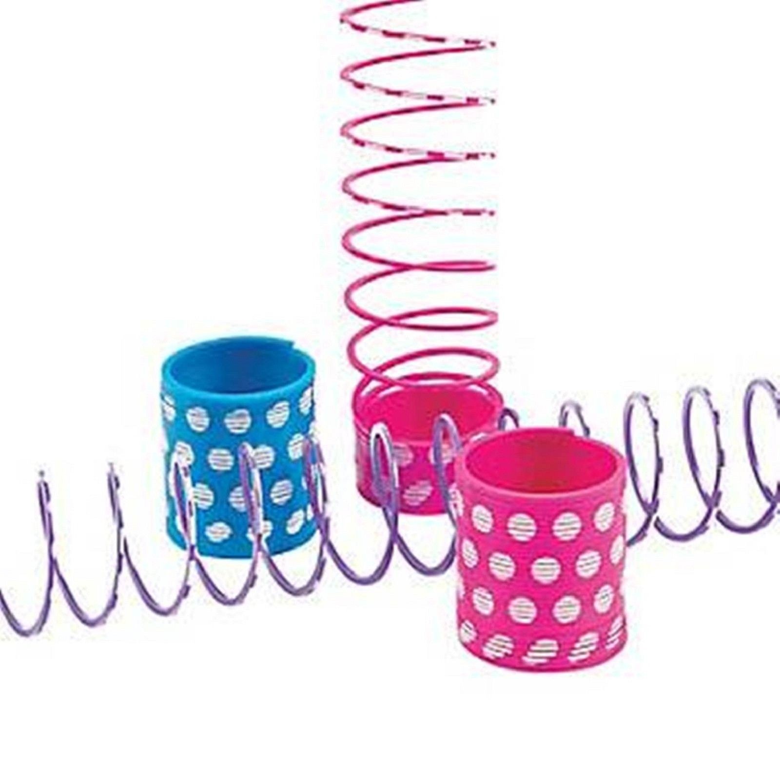 (6pk) EASTER POLKA DOT SPRINGS PARTY FAVOURS MAGIC SPRING SLINKY ...