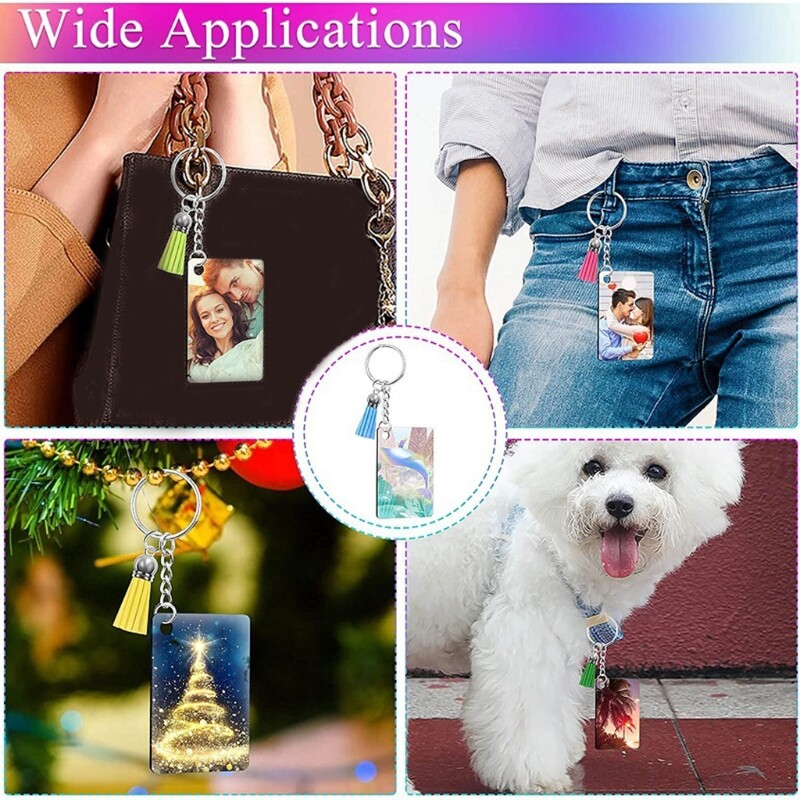 Rectangular Sublimation Blank Keychains DIY Blank Keychain for Present ...