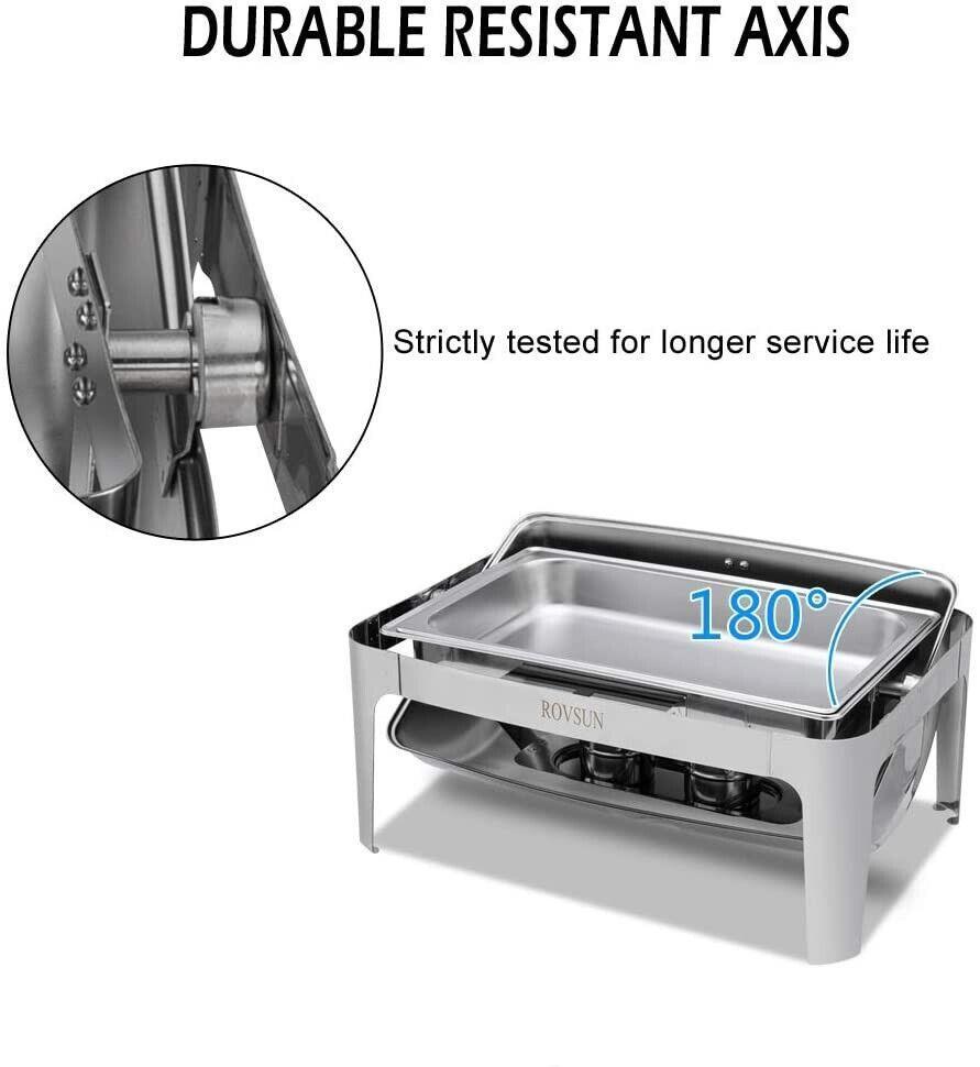 Stainless Steel Chafer Chafing Dish Buffet Set Catering Roll Top Full ...
