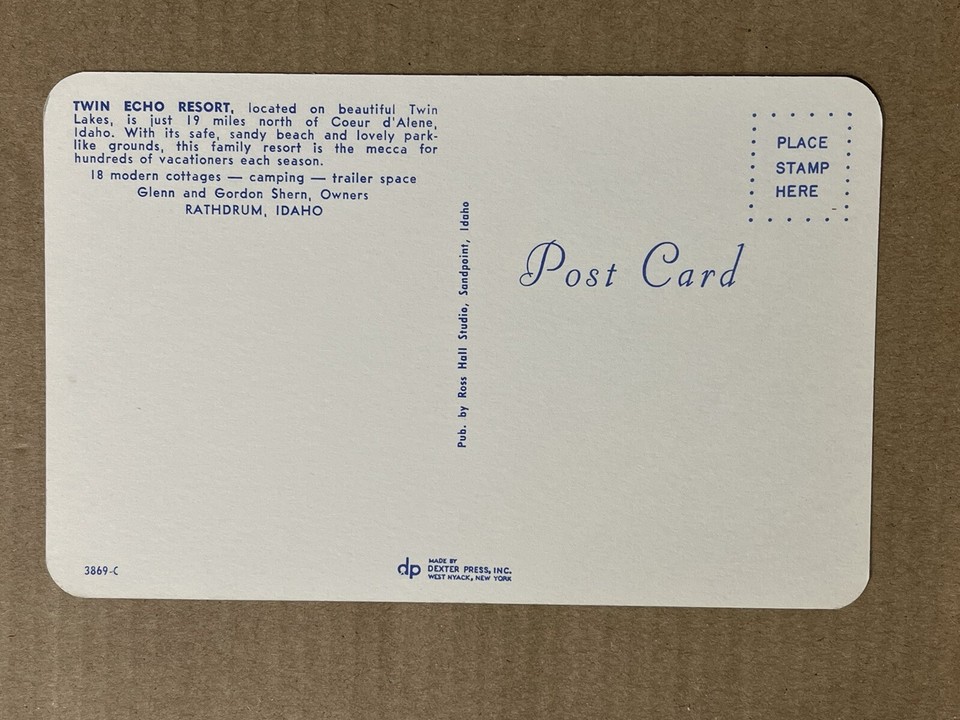 Postcard Rathdrum ID Idaho Twin Lakes Echo Resort Beach Swimming Vintage PC | eBay