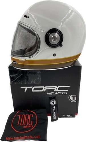 TORC T1 Retro Full-face Helmet ISO Bars White XXL - T102ISO26 | eBay