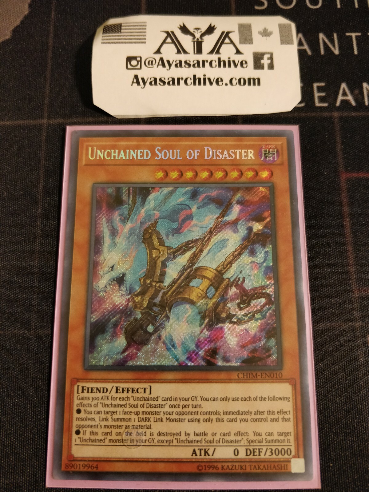 UNCHAINED SOUL OF DISASTER - UNLIMITED SECRET RARE NM CHIM-EN010 ...