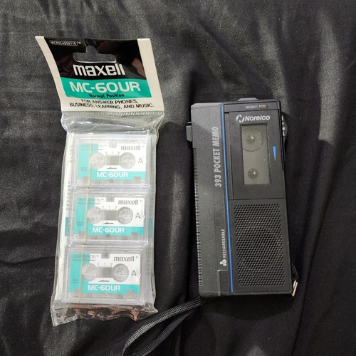 Norelco Pocket Memo 393 Portable Microcassette Recorder + Blank ...