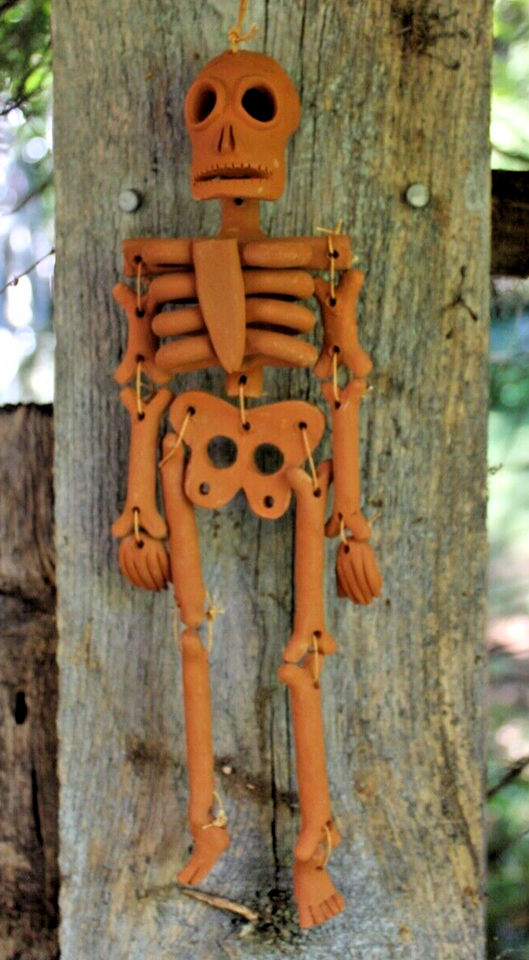 Red Clay Skeleton Day of the Dead Articulated Handmade Atzompa Oaxaca ...