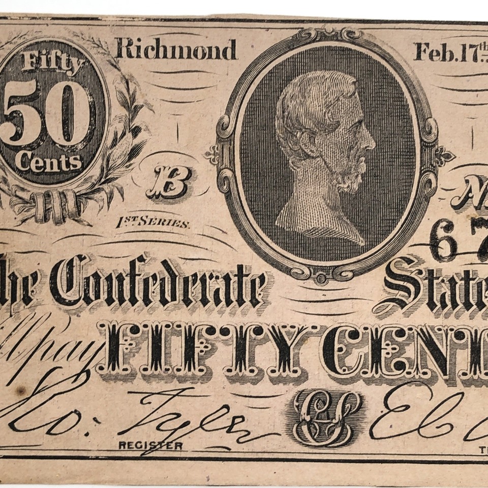 1864 CONFEDERATE STATES 50 CENT NOTE RICHMOND, VA | eBay
