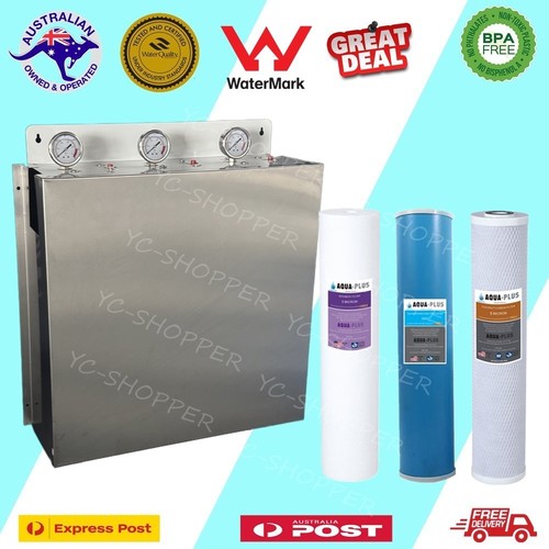 WaterMark Whole House Water Filter System 20'' x 4.5'' 3 Stages S ...