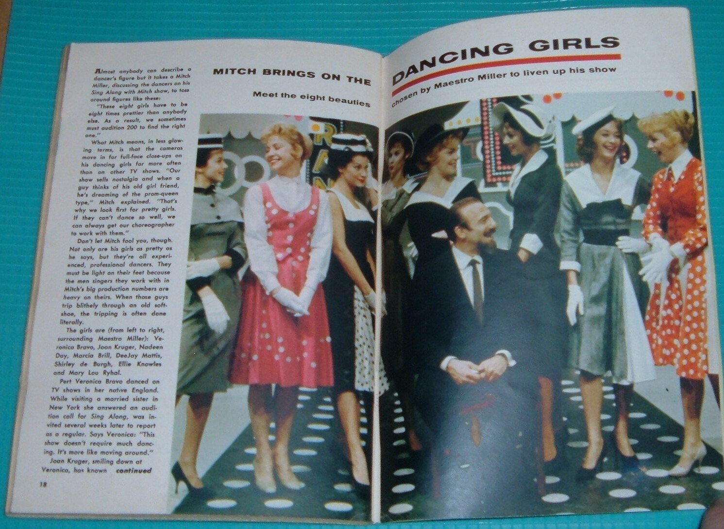 TV ARTICLE ~ MITCH MILLER DANCING GIRLS NADINE DAY ELLIE KNOWLES ...
