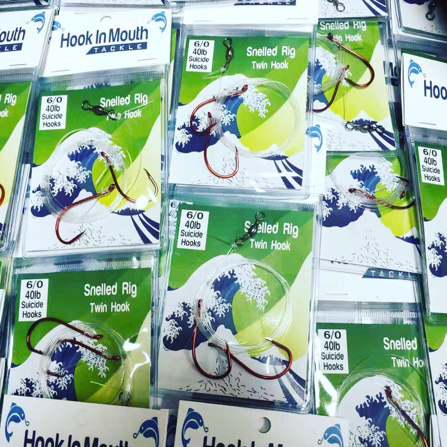 3 X Snapper Rigs Snelled Rig 5/0 Suicide Twin Hooks 40lb Leader ...