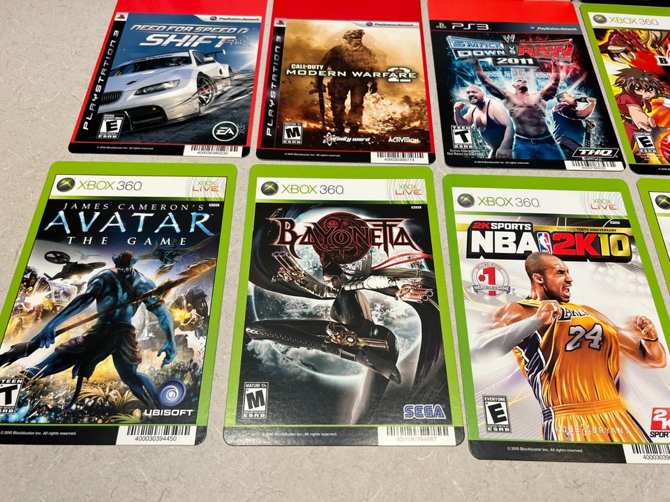Lot 15 Blockbuster Shelf Display Cards PS3 Xbox 360 Smackdown Bayonetta ...