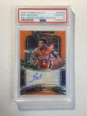 2020 Select Basketball Eric Bledsoe Neon Orange Pulsar Auto /30 PSA 10 ...