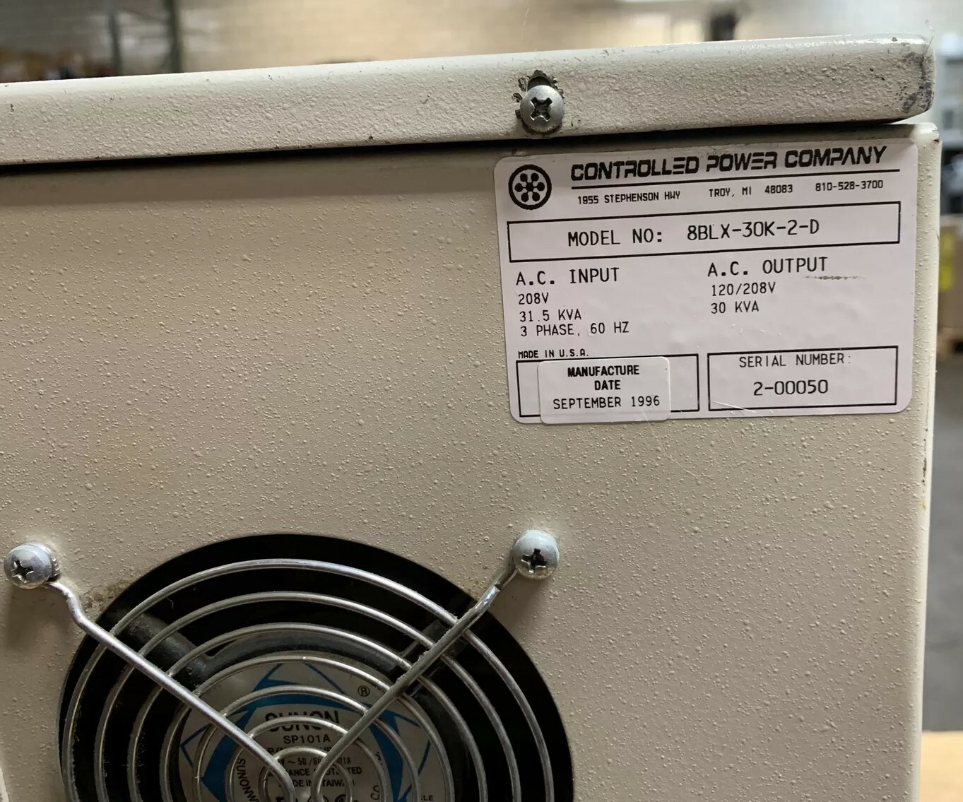 Controlled Power Company 8BLX-30K-2-D Transformer 120/208V 30 KVA | eBay