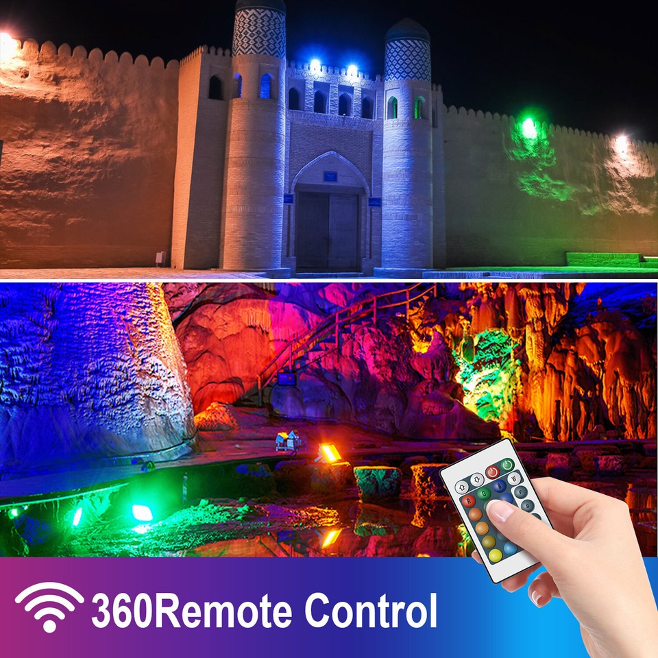 20W RGB LED Flood Light Colour Changing Floodlight Outdoor Security ...