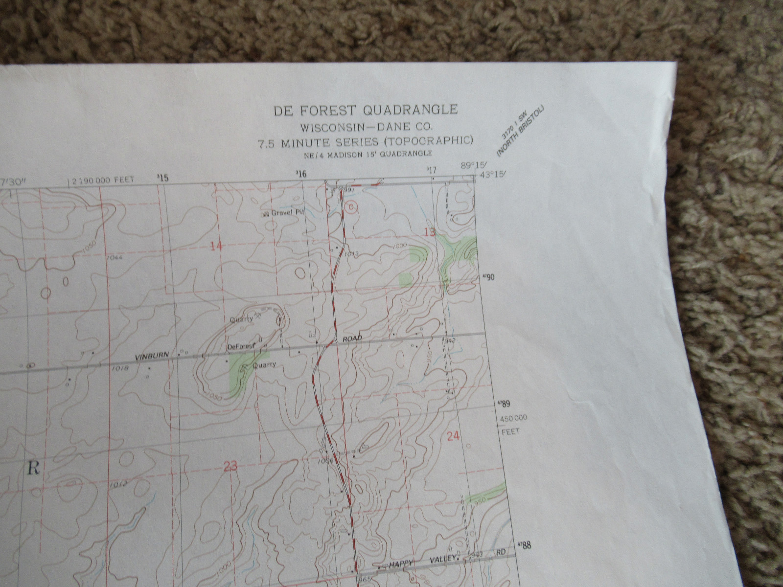 DeForest Wisconsin, Madison, Traux Field 1983 Original Vintage USGS ...