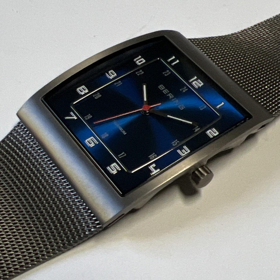 BERING Time Men's Watch Titanium Brushed Silver Case Stainless Steel ...