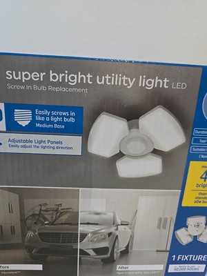 GE LED 30W Daylight Super Bright Utility Light Fixture - White New ...