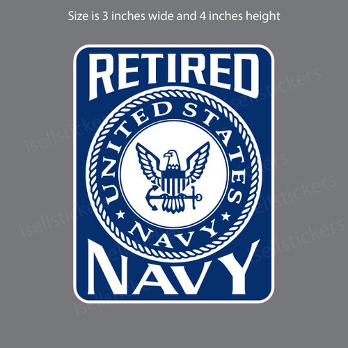 NV-4053 Retired Navy USN Military Bumper Sticker Window Decal | eBay