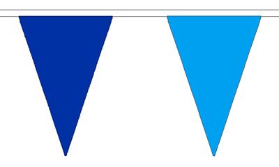 NAVY AND & SKY BLUE 20 metre TRIANGLE BUNTING 30 FLAGS flag TRIANGULAR ...