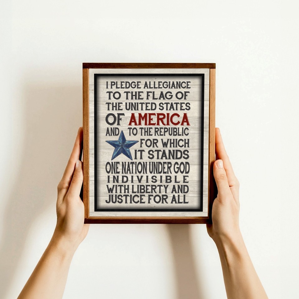 American Pledge Wall Art - "I Pledge Allegiance" - Patriotic Home Decor ...