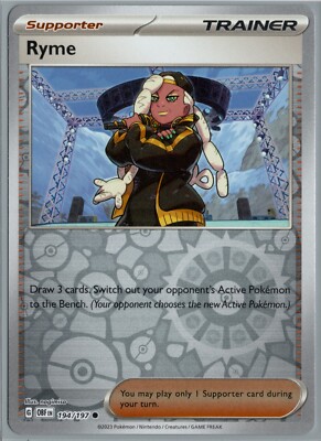 Pokémon TCG Ryme #194/197 Reverse Holo Common Obsidian Flames | eBay