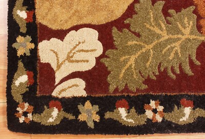 Home Décor Small Square Area Rugs Traditional Hand-Tufted Brown Carpets ...