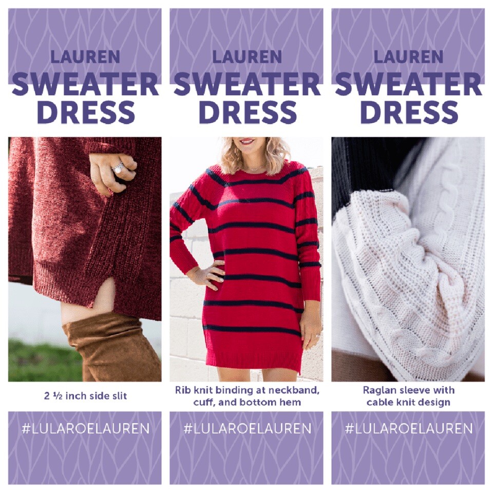 NWT Black White TAN LuLaRoe LAUREN Color Block SWEATER Dress Small 6/8 ...