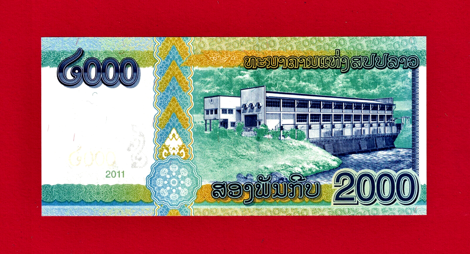 2000 KIP 2011 LAO LAOS UNC NOTE (Pick-41a) Kaysone Phomvihane Xieng ...