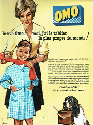 publicité Advertising 1122 1959 lessive Omo tablier le plus propre du ...
