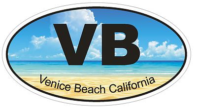 Venice Beach California Oval Bumper Sticker or Helmet Sticker D1218 ...