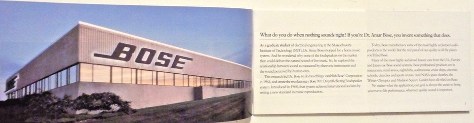 Vintage 1995 BOSE PRODUCT LINE Catalog WAVE RADIO SPEAKERS LIFESTYLE ...
