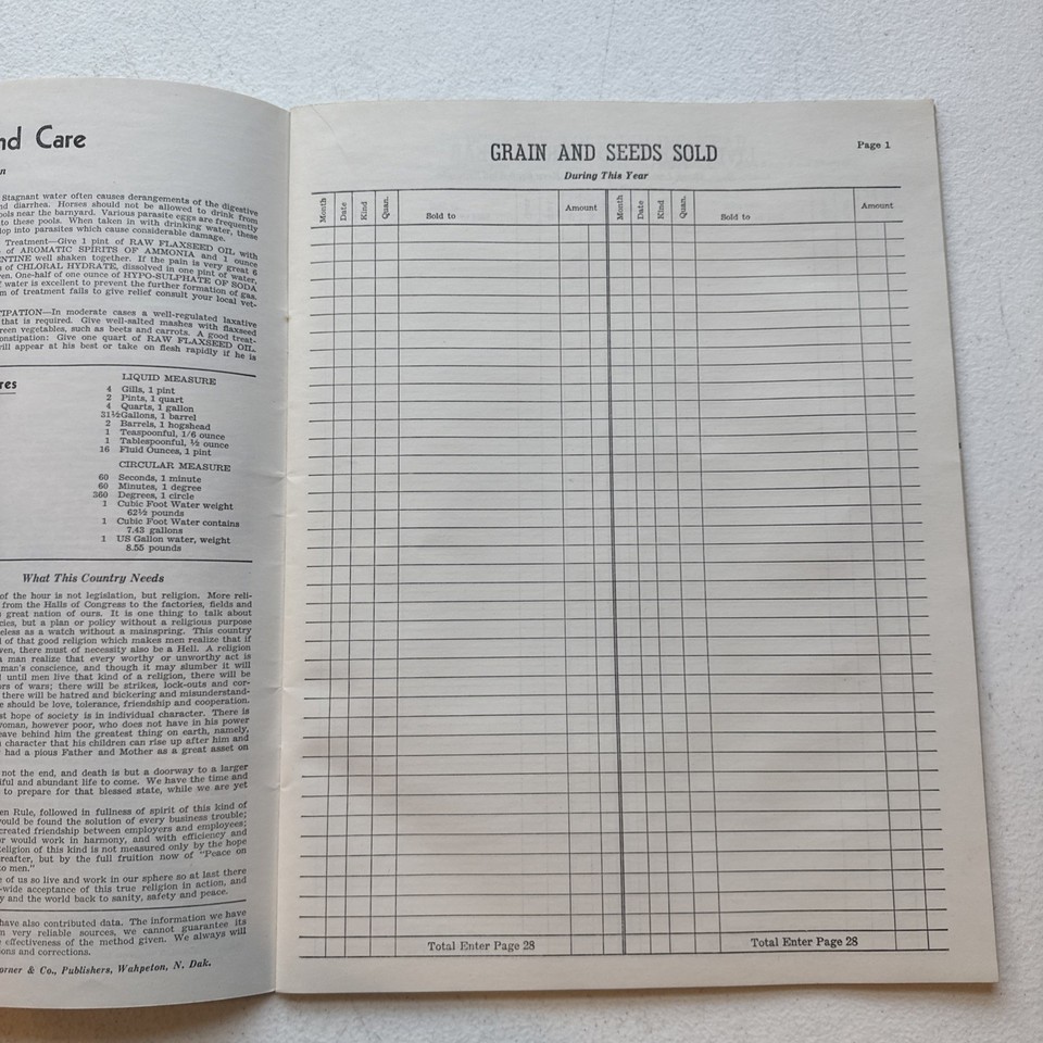 Melvin H. Sheffer Inc. Farming Equipment & Refrigeration Farm Record ...