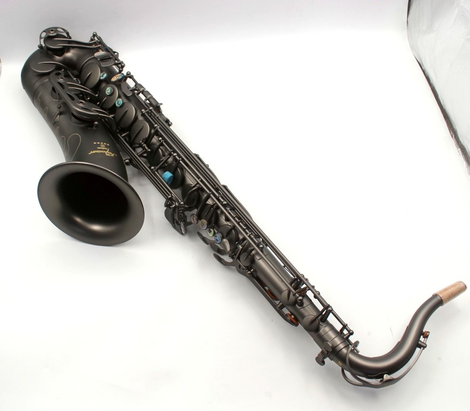 EM The Imperium matte black tenor Saxophone with dragon or flower ...
