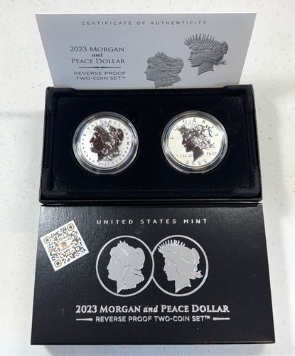 2023 Morgan and Peace Dollar Two-Coin Reverse Proof Set in U.S. OGP ...