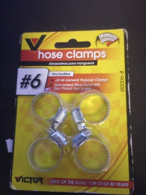 4 Victor Hose Clamps #6 - 3/8" - 7/8" - FREE SHIPPING AND RETURNS | eBay