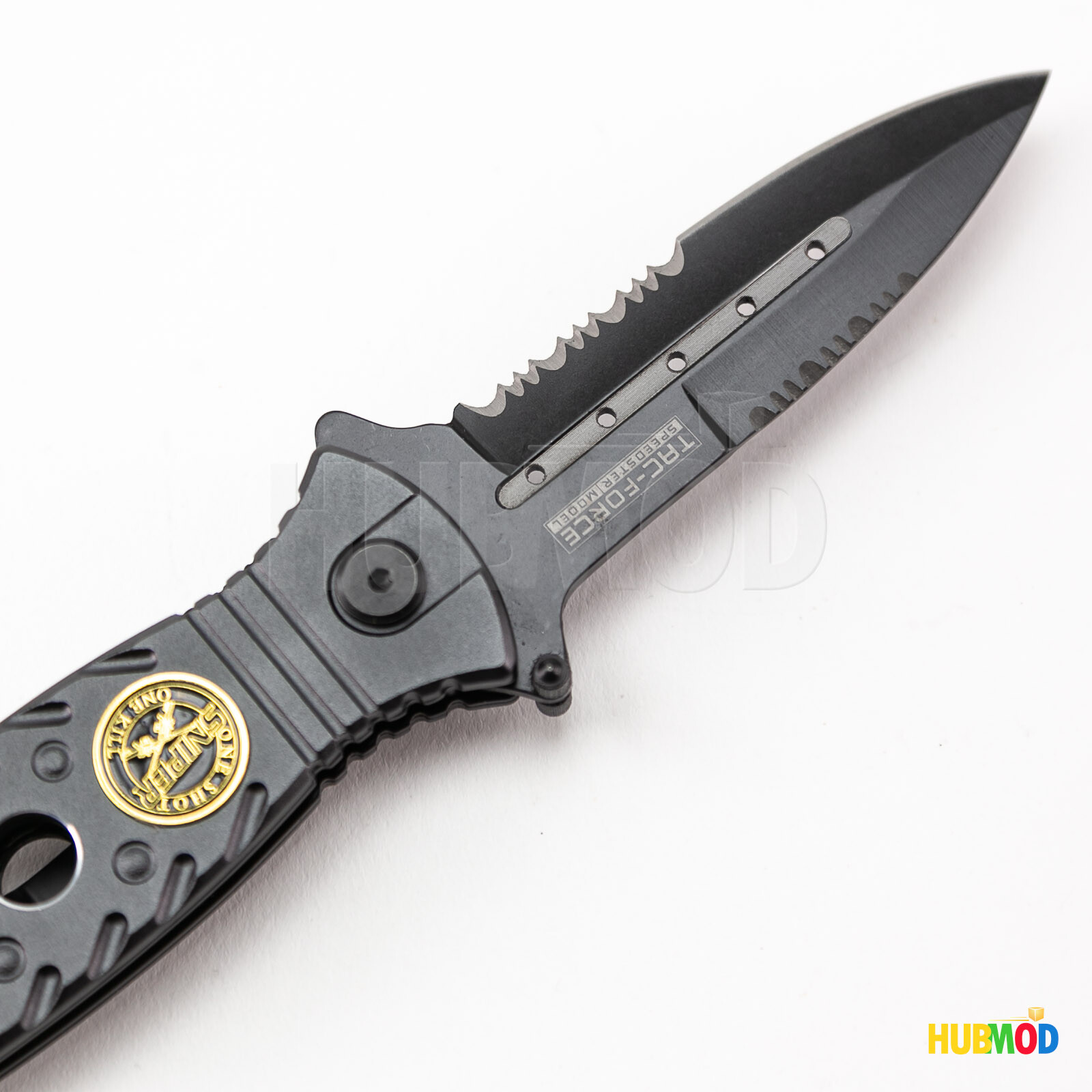 8" TAC-FORCE SNIPER Spring Assisted Tactical Serrated Folding Knife ...