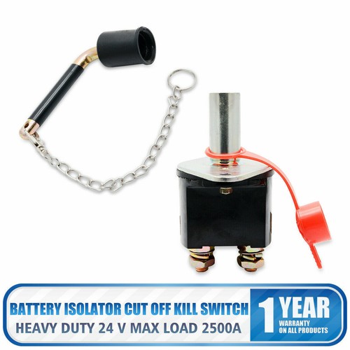 24V Heavy Duty Battery Isolator Switch Cutoff Metal Key Master Switch ...