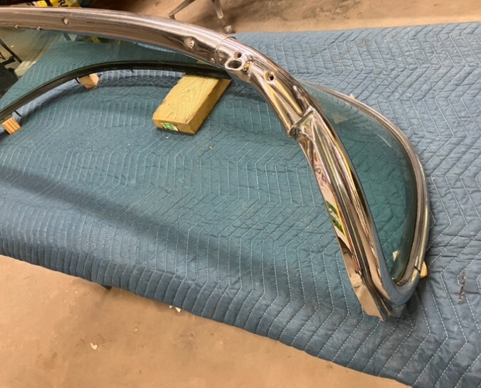 1956-62 Corvette Windshield Frame & Glass NO BROKEN TABS New Glass-OEM ...