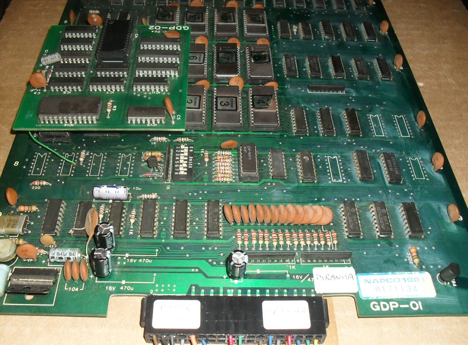 PIRANHA - US Billiards / GL Arcade - MAIN LOGIC PCB - w/Jamma Adapter ...