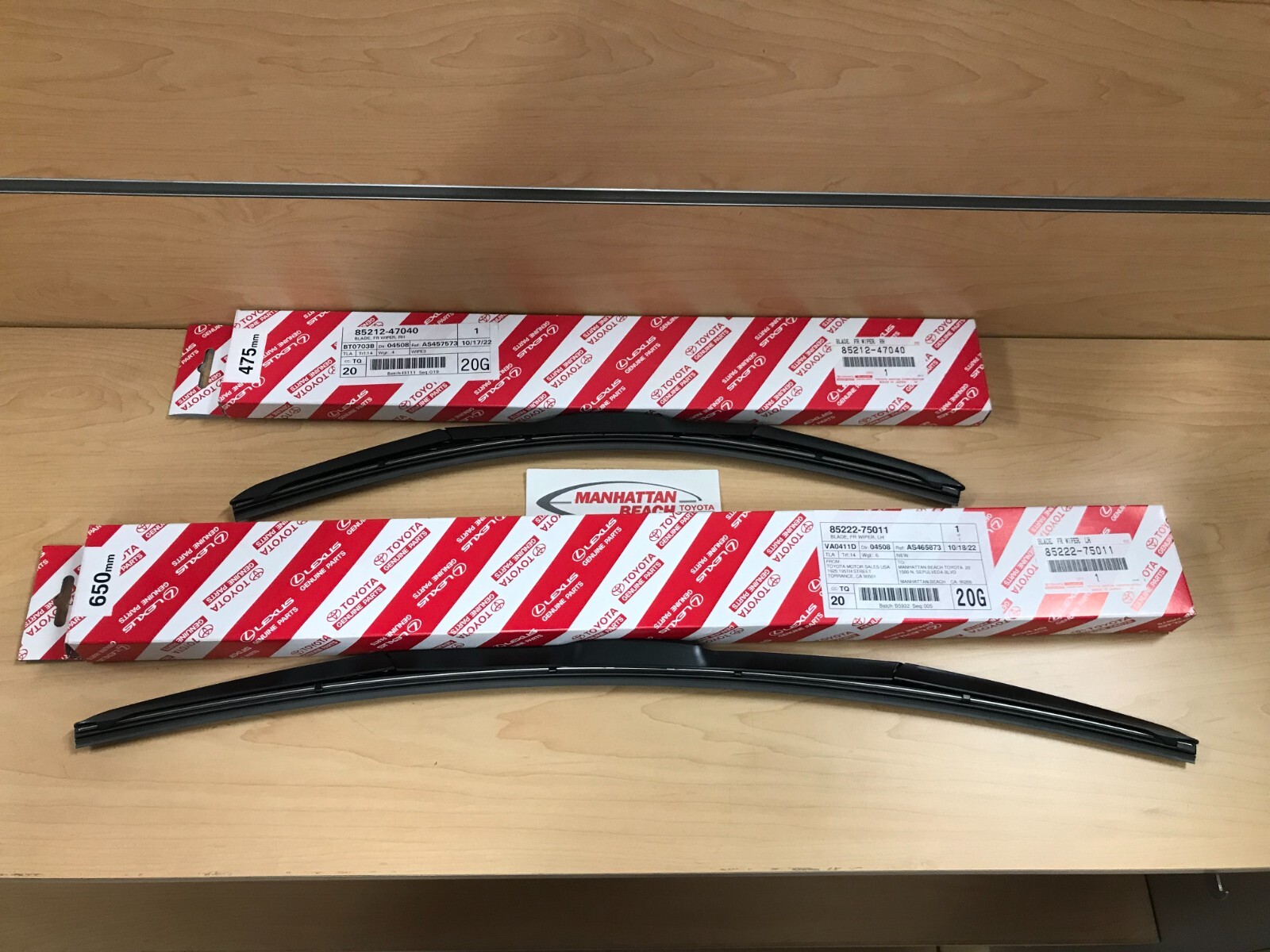 10-13 PRIUS Front Wiper Blade Set NEW genuine Toyota 85212-47040, 85222 ...