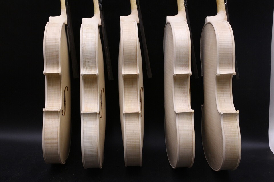 Master Hand made Violin 4/4 Tiger Flame Maple Spruce Unfinished White ...