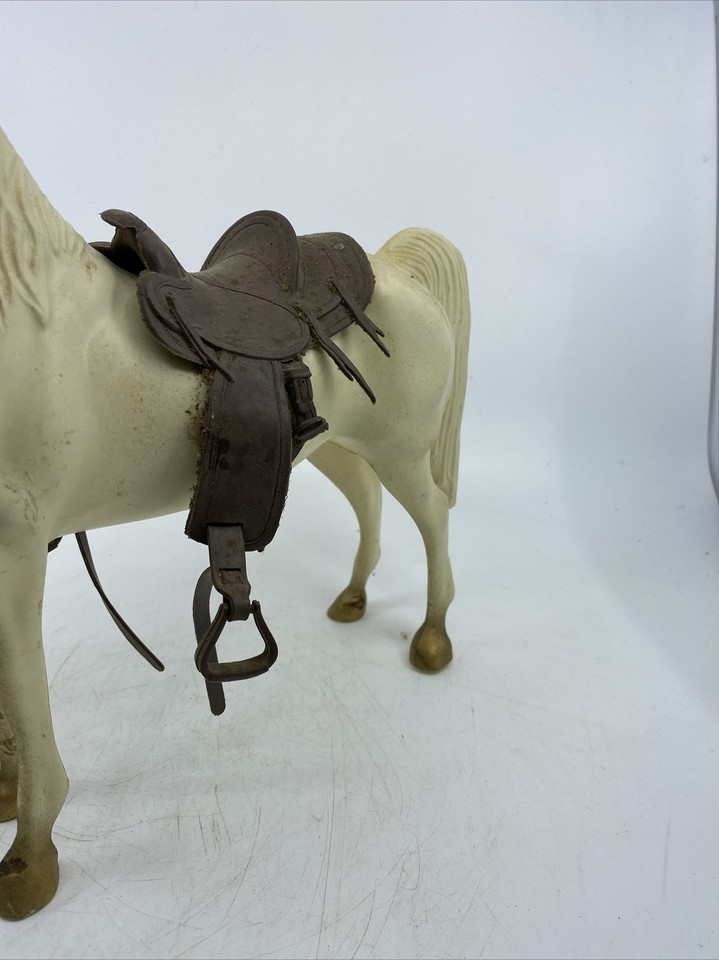 RARE Vintage White Breyer Western 1950’s Horse With Saddle | eBay