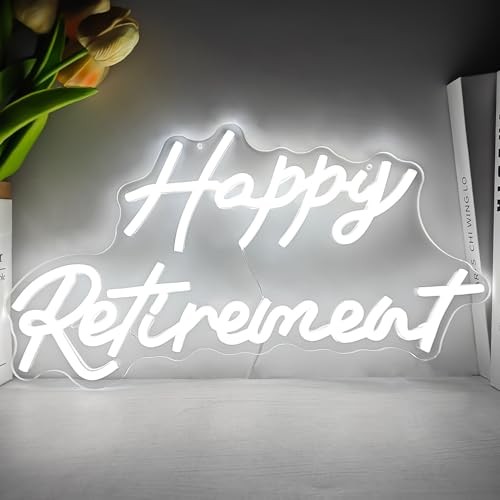 Happy Retirement Neon Signs for Wall Decor,Dimmable Neon Lights ...