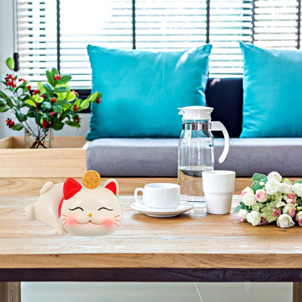 Fortune Cat Desktop Ornament Figurines Cute Mini Decoration Small ...