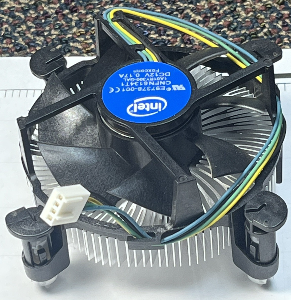 (1) INTEL E97378-001 FOXCONN CPU FAN W/HEATSINK, LGA 115X, 12VDC, 0.17A ...