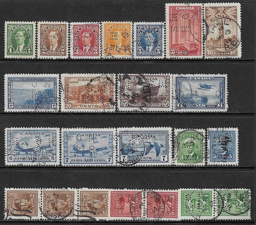 CANADA - 4-HOLE OHMS PERFIN USED STAMPS LOT | eBay