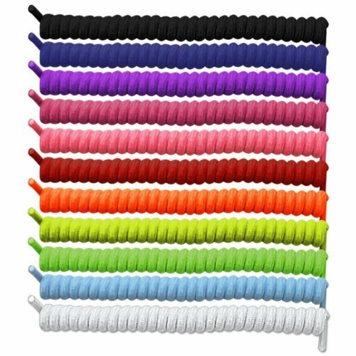 Curly Elastic Shoelaces Stay Fastened No Tie Laces Shoe Trainer Kids ...