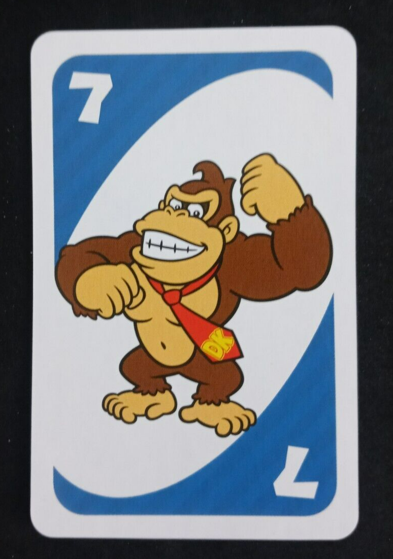 2016 Mattel Super Mario Uno Card Blue Donkey Kong #7 | eBay