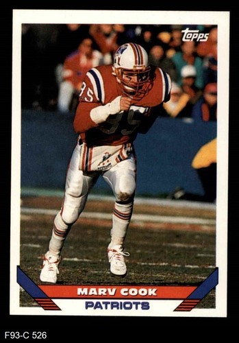 1993 Topps #526 Marv Cook Patriots Iowa 8 - NM/MT | eBay