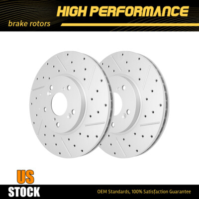 Front Drilled & Slotted Disc Brake Rotors For Honda Odyssey Pilot Acura ...