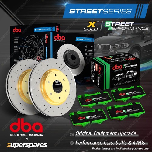 DBA Front X-Gold Brake Rotors & Performance Pads for Subaru Outback BG9 ...